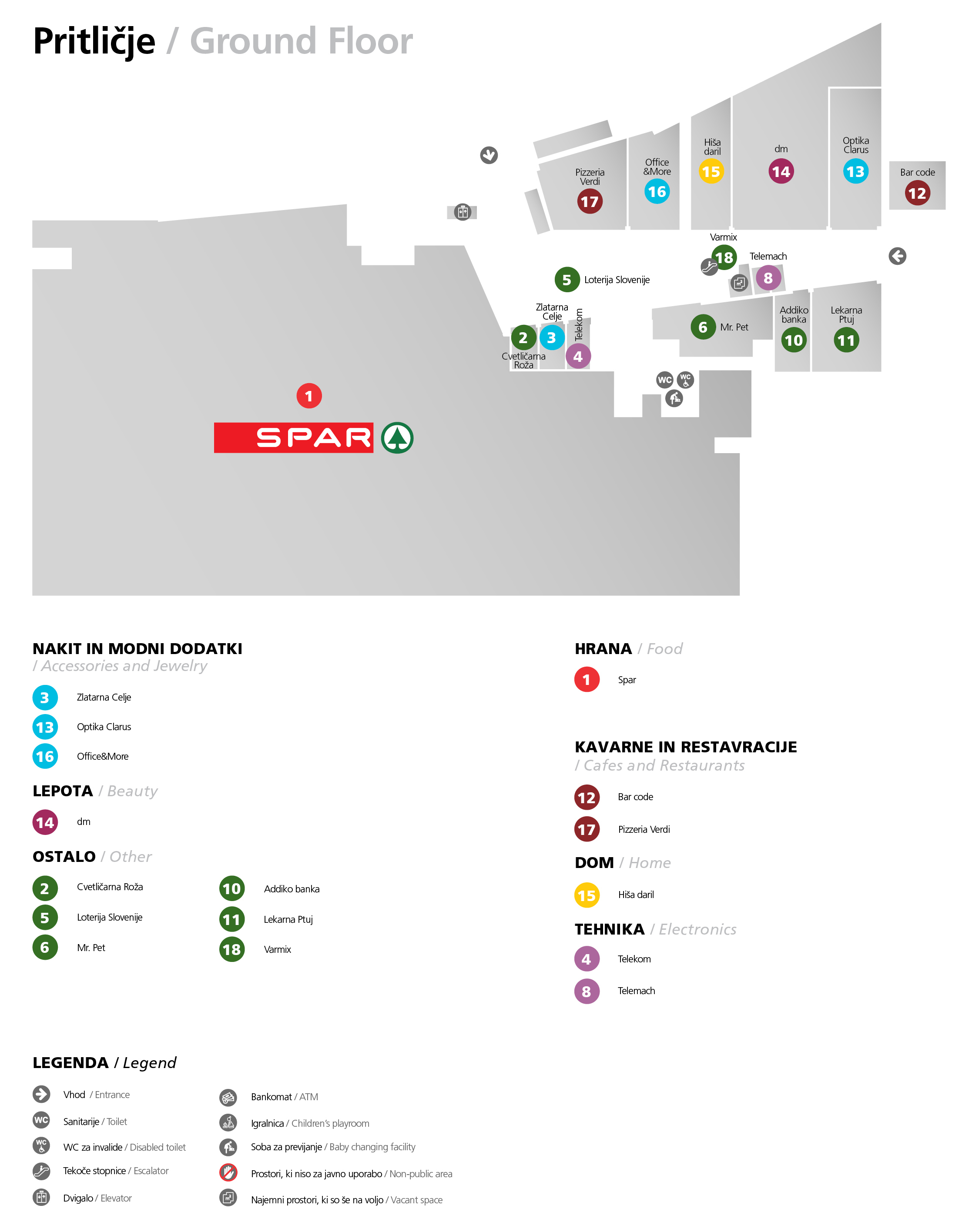 Center map | Shopping center Ptuj | Supernova